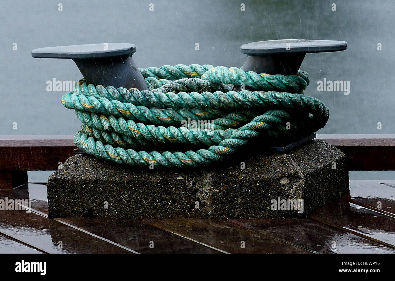 Permanent structure to which a vessel is secured hi-res stock ...