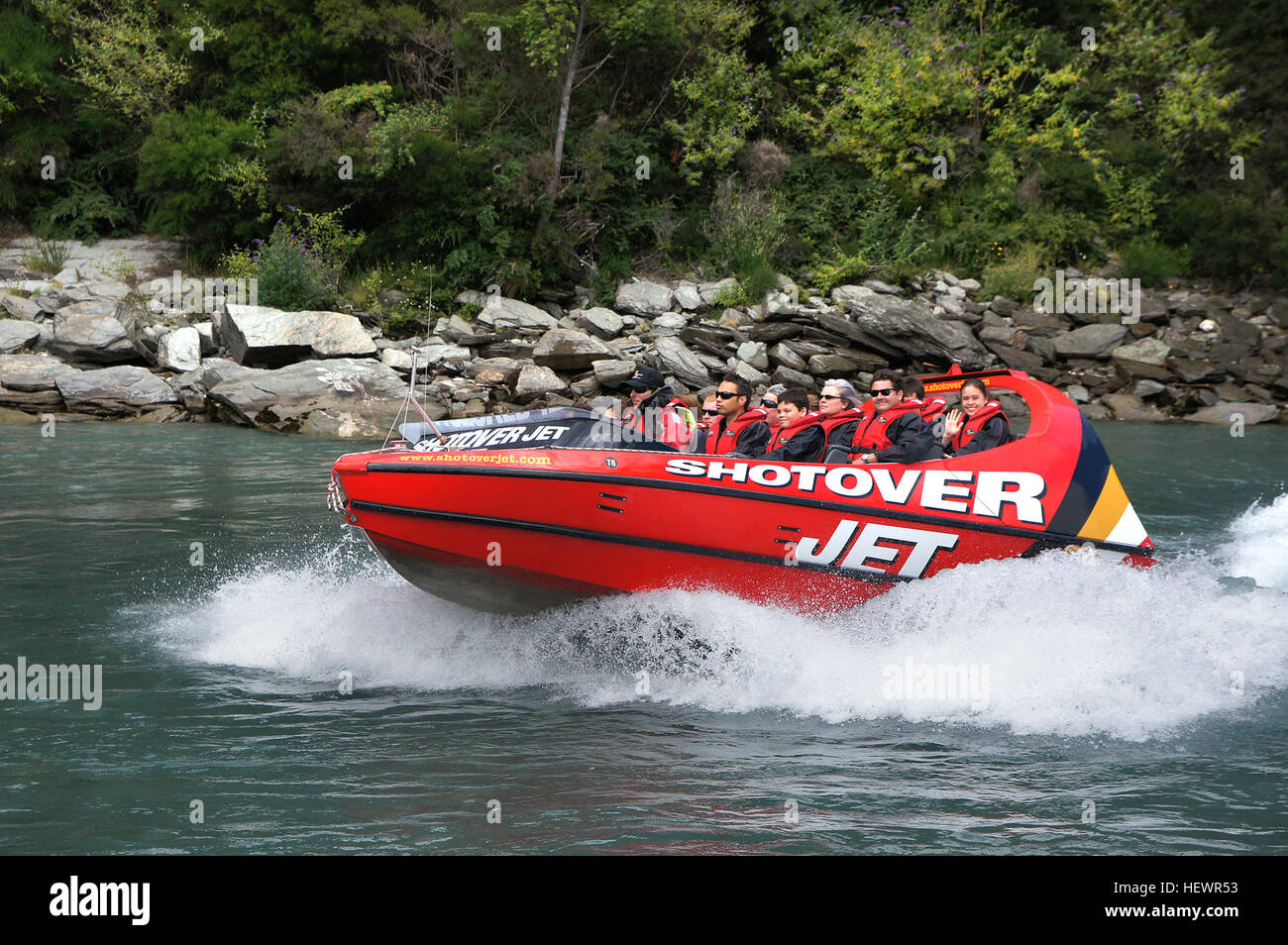 The Hamilton Jet Boat in Queenstown, New Zealand, offers an ...