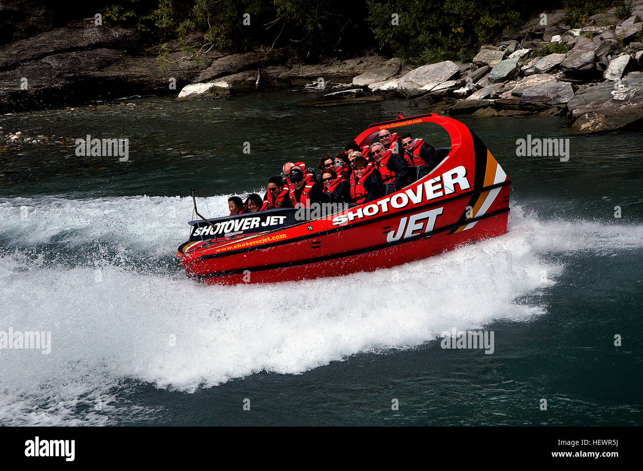 The Shotover Jet, located in Queenstown, New Zealand, offers thrilling ...