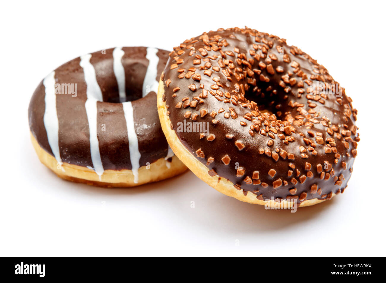 two Donuts isolated on white Stock Photo - Alamy