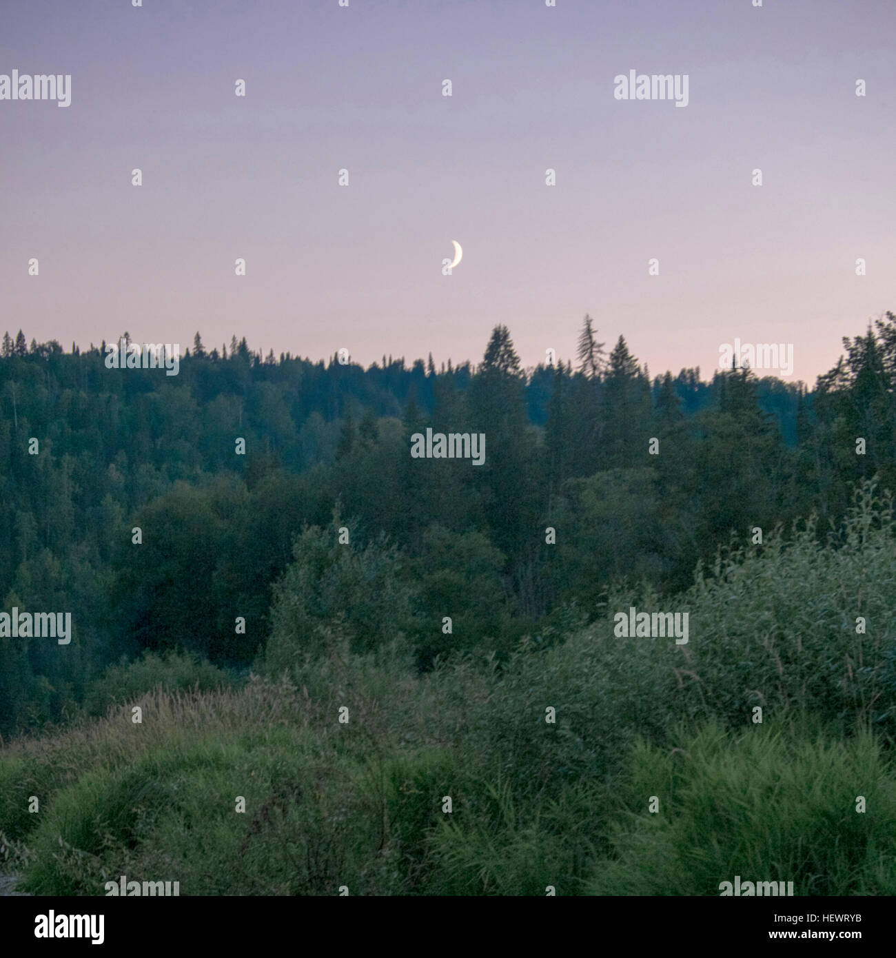 Beautiful view crescent moon hi-res stock photography and images - Alamy