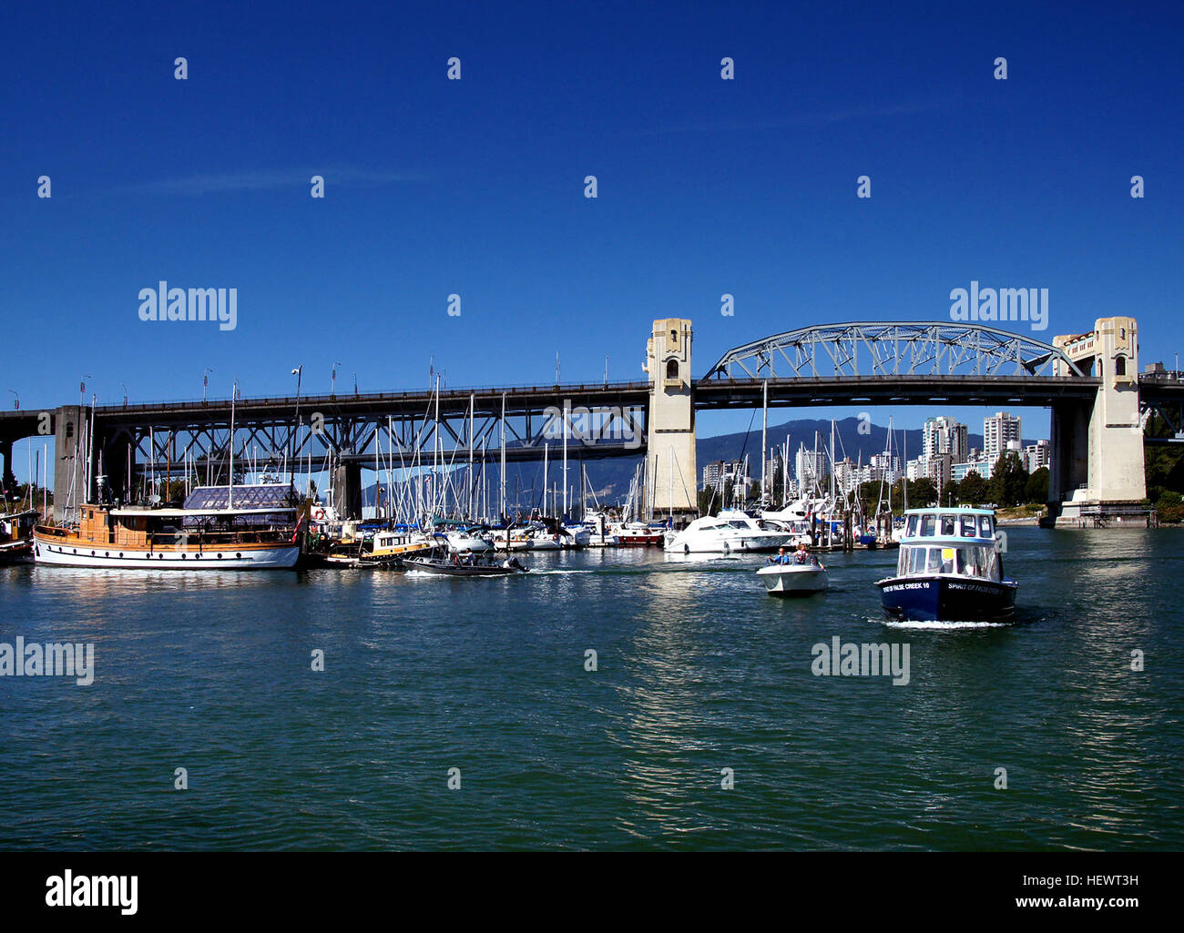 The Burrard Bridge, built between 1930-1932, is a five-lane Art Deco ...