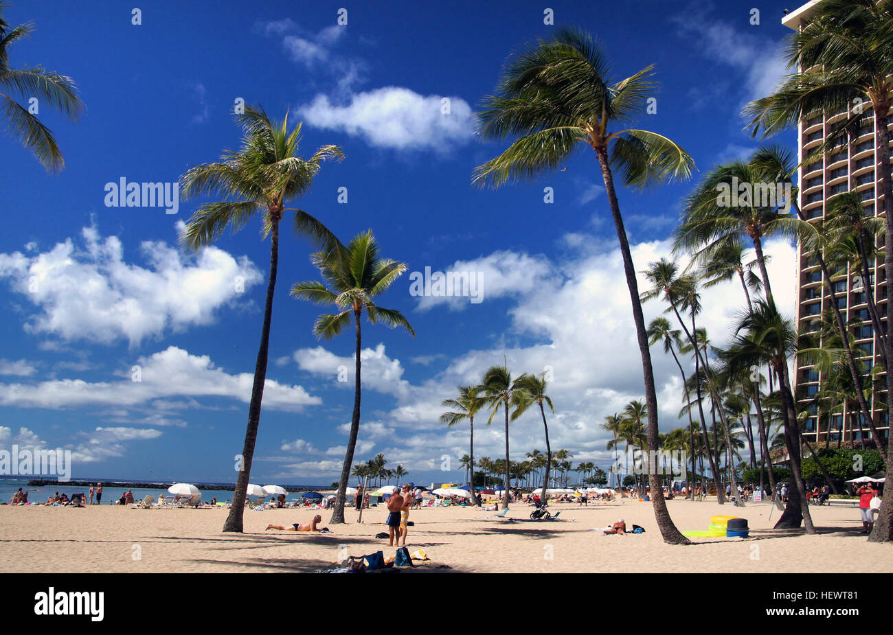 Famous waikiki beach in honolulu hi-res stock photography and images ...
