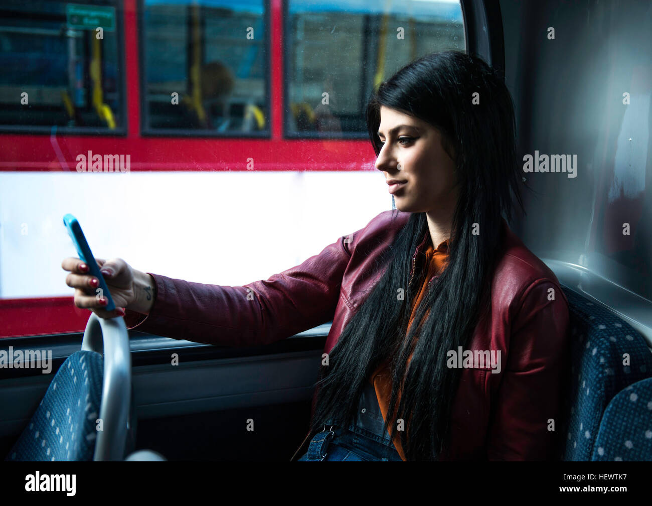 Bus female sitting vehicle hi-res stock photography and images - Alamy