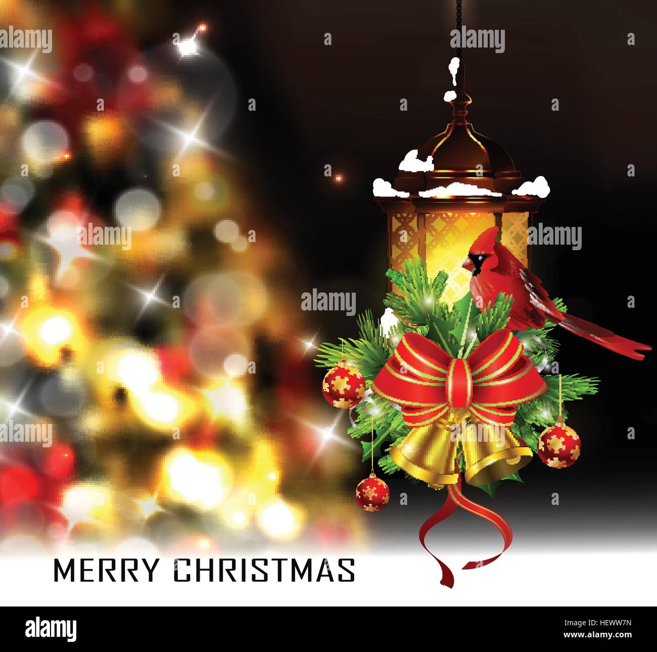 Christmas tree decorations on street Stock Vector Images - Alamy