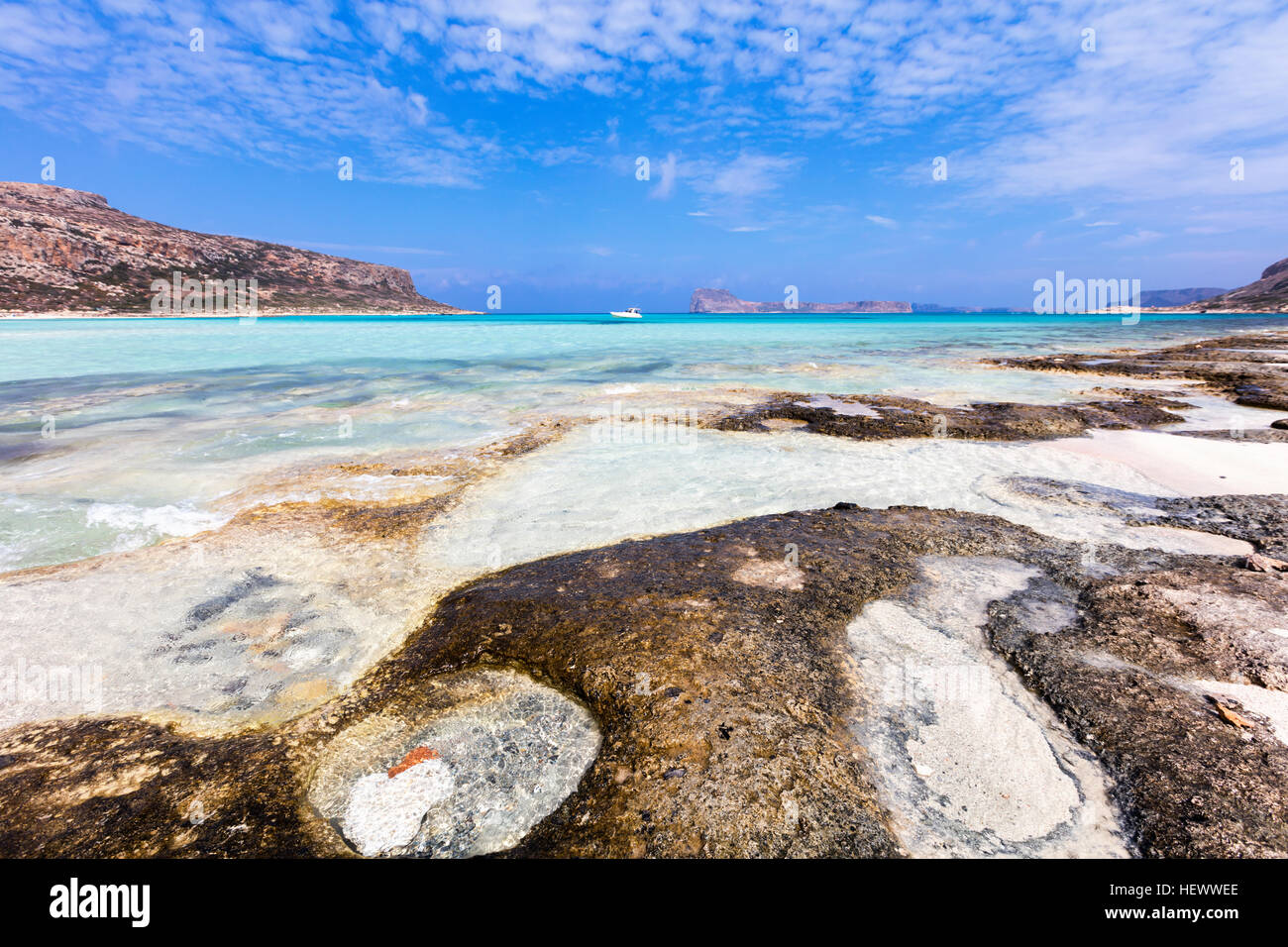 The seaside of Balos lagoon Stock Photo - Alamy