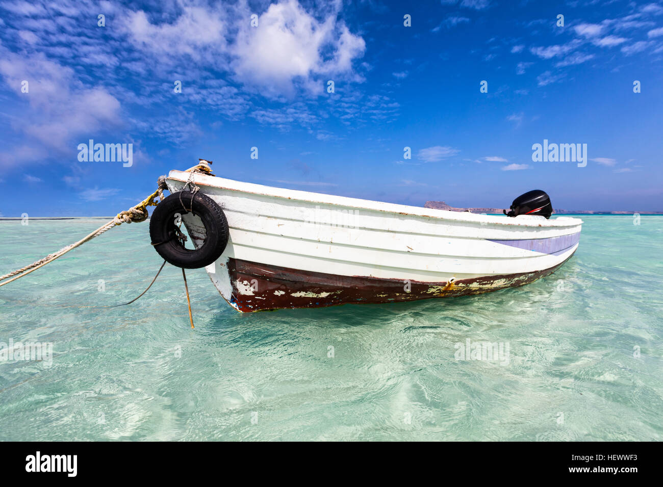 Very close view of a fishing boat in the sea Stock Photo - Alamy