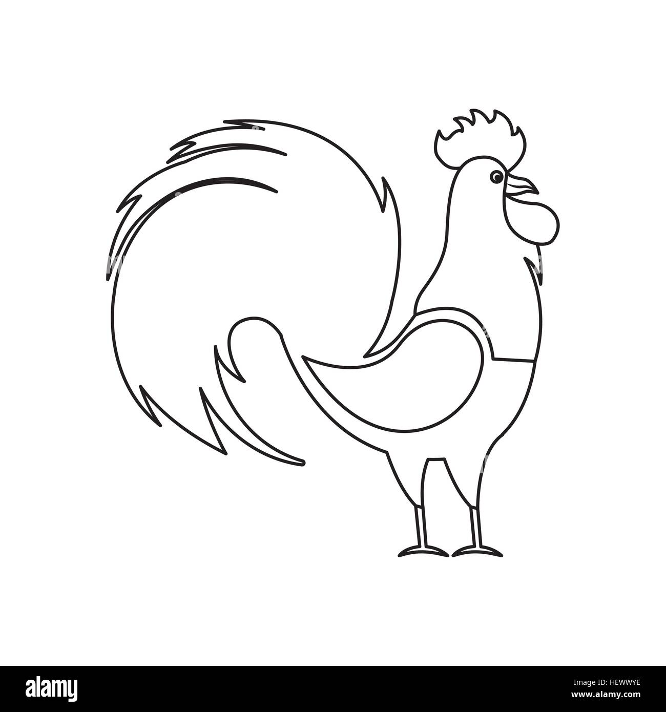 rooster icon over white background. vector illustration Stock Vector ...