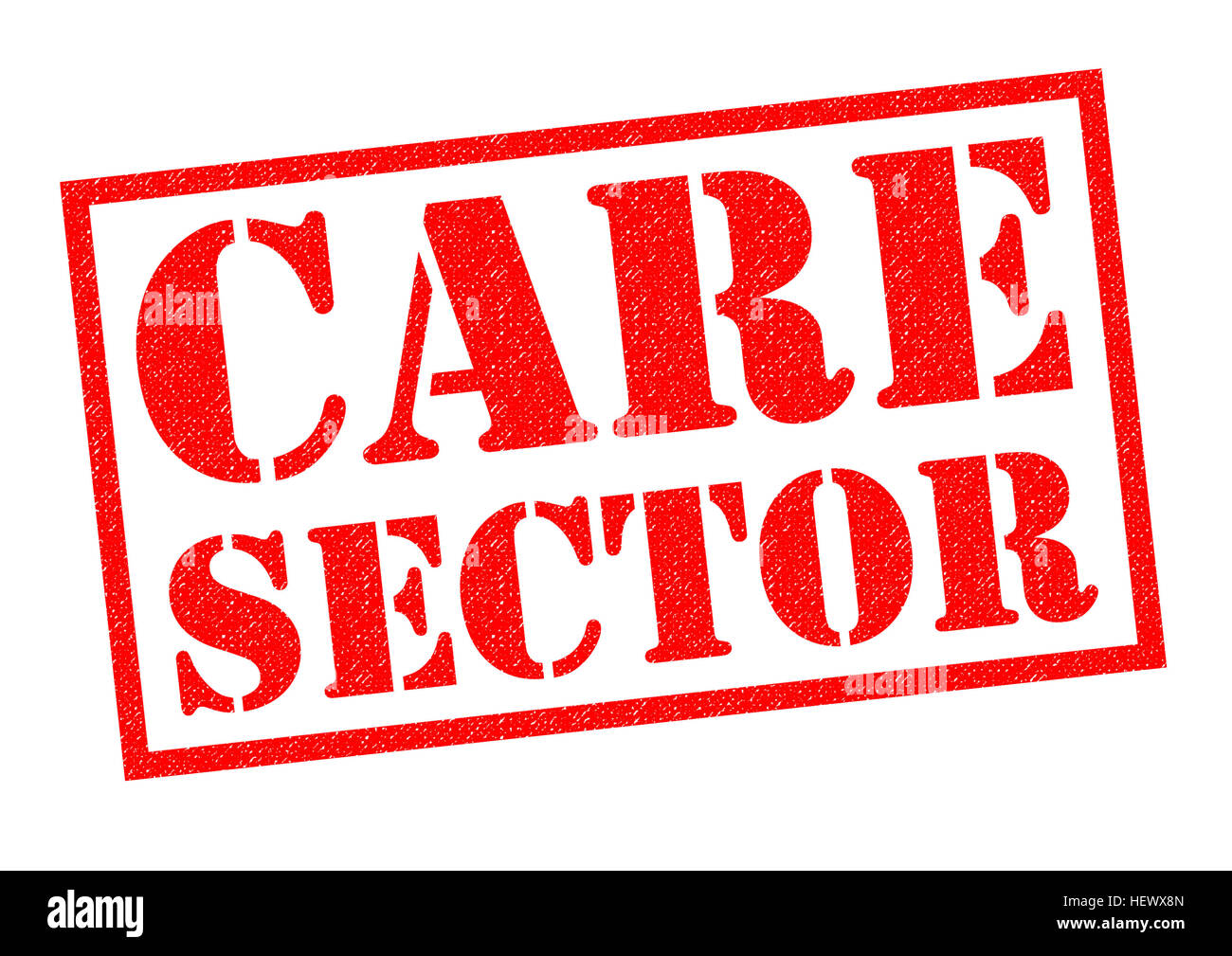 CARE SECTOR red Rubber Stamp over a white background Stock Photo - Alamy