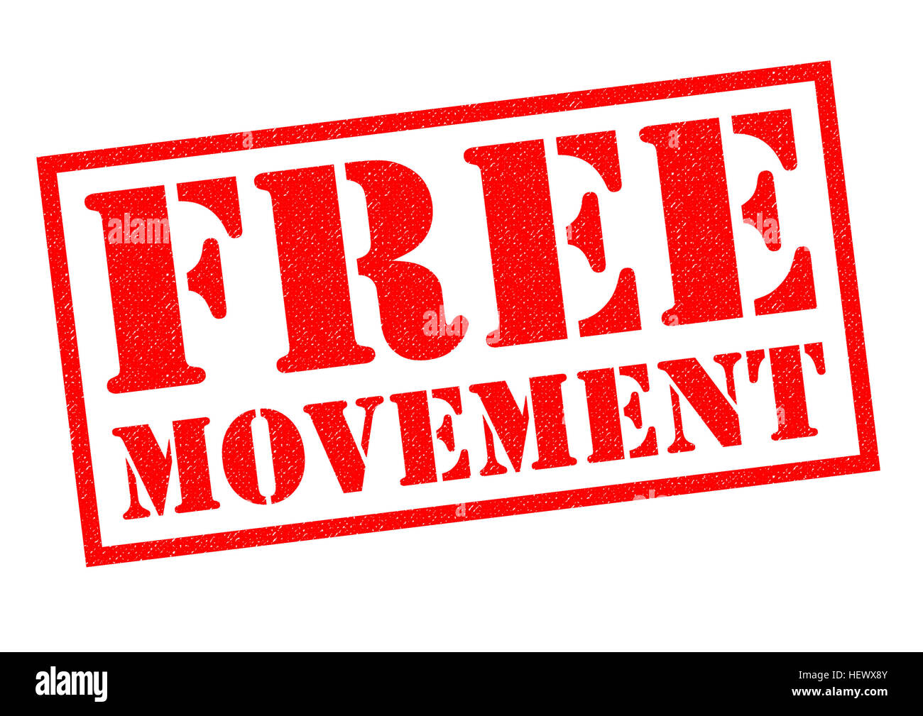 FREE MOVEMENT red Rubber Stamp over a white background Stock Photo - Alamy
