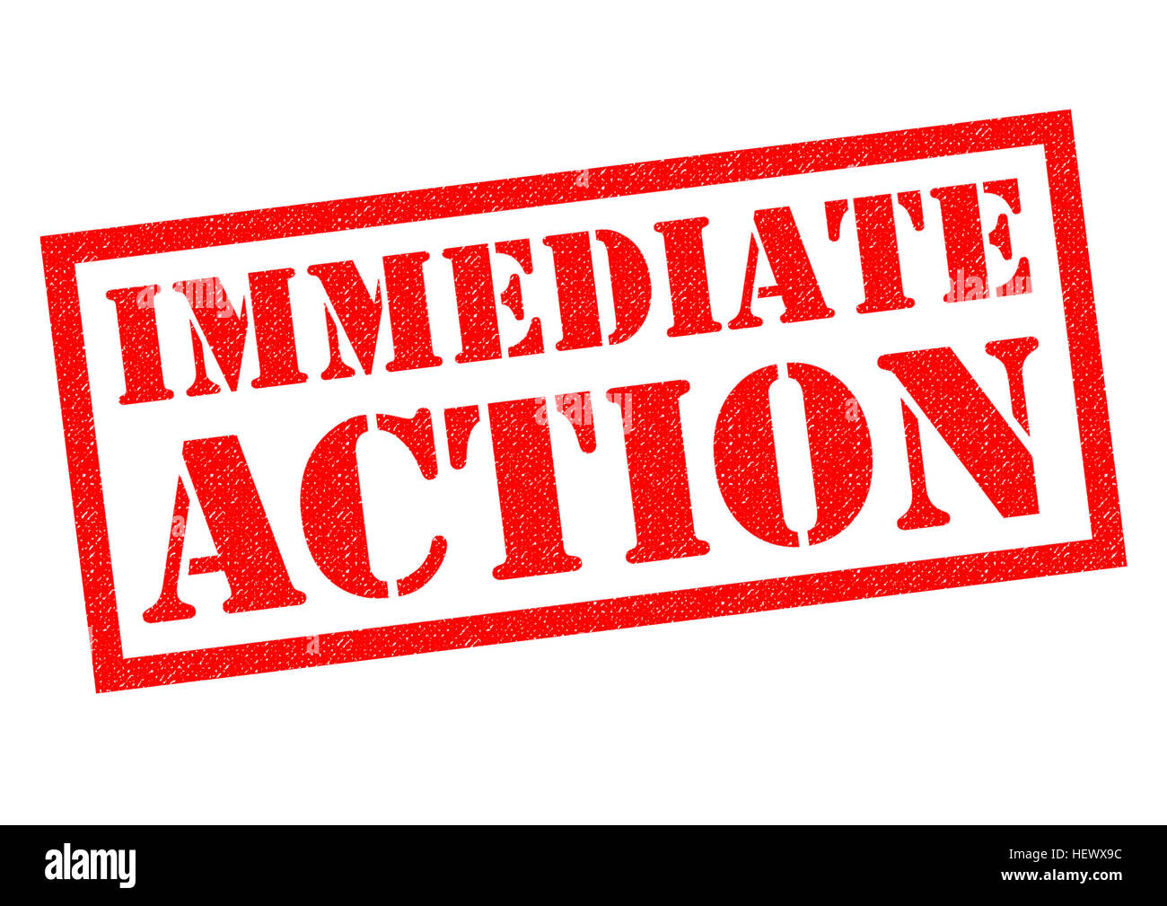 IMMEDIATE ACTION red Rubber Stamp over a white background Stock Photo ...