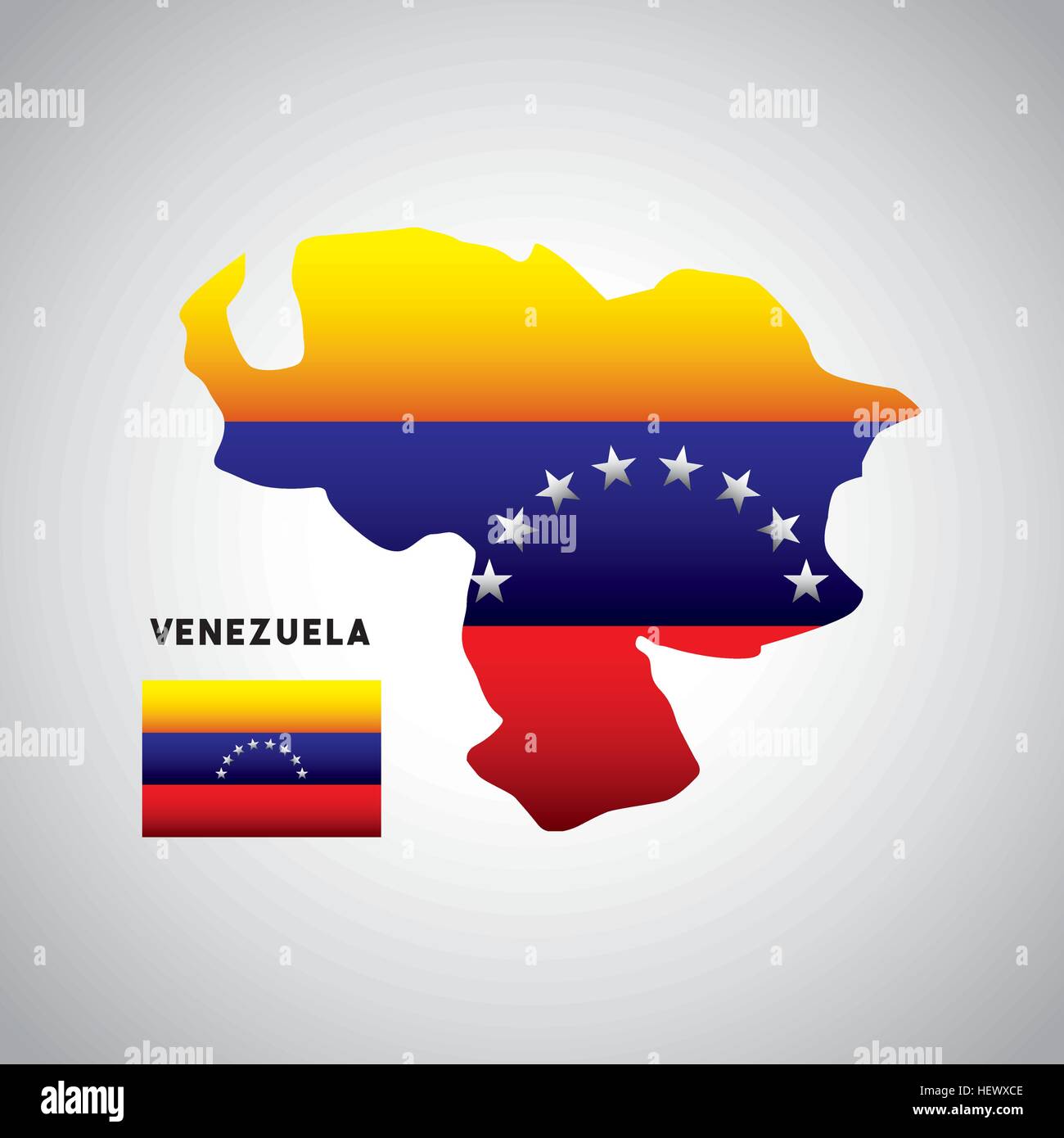 venezuela country map with colors of the flag. colorful design. vector ...