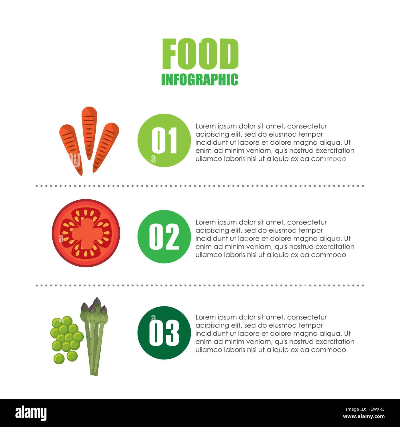 infographic presentation of food with vegetables icons. colorful design ...