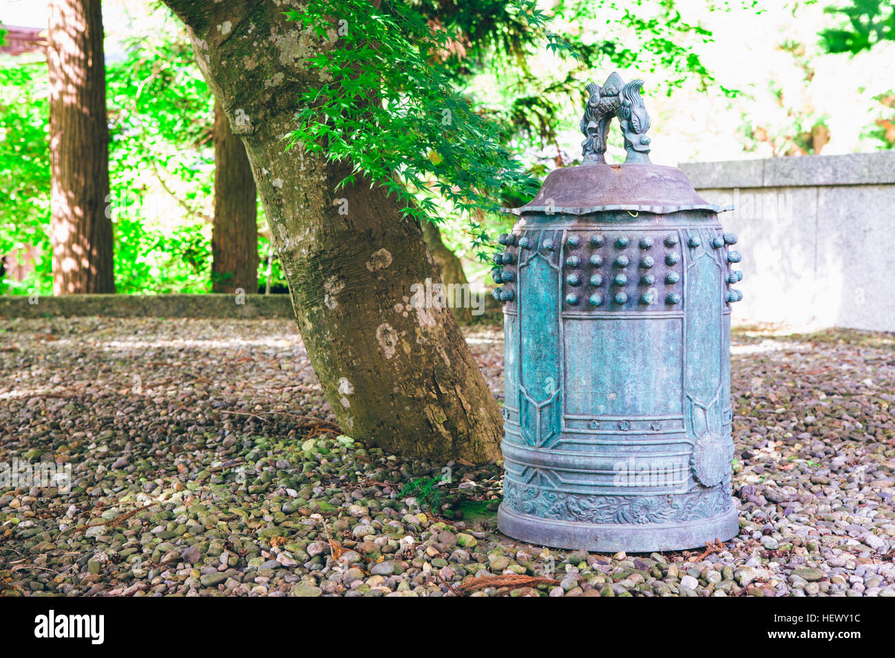 Bell of shrine temple in Yamadera Japan Stock Photo - Alamy