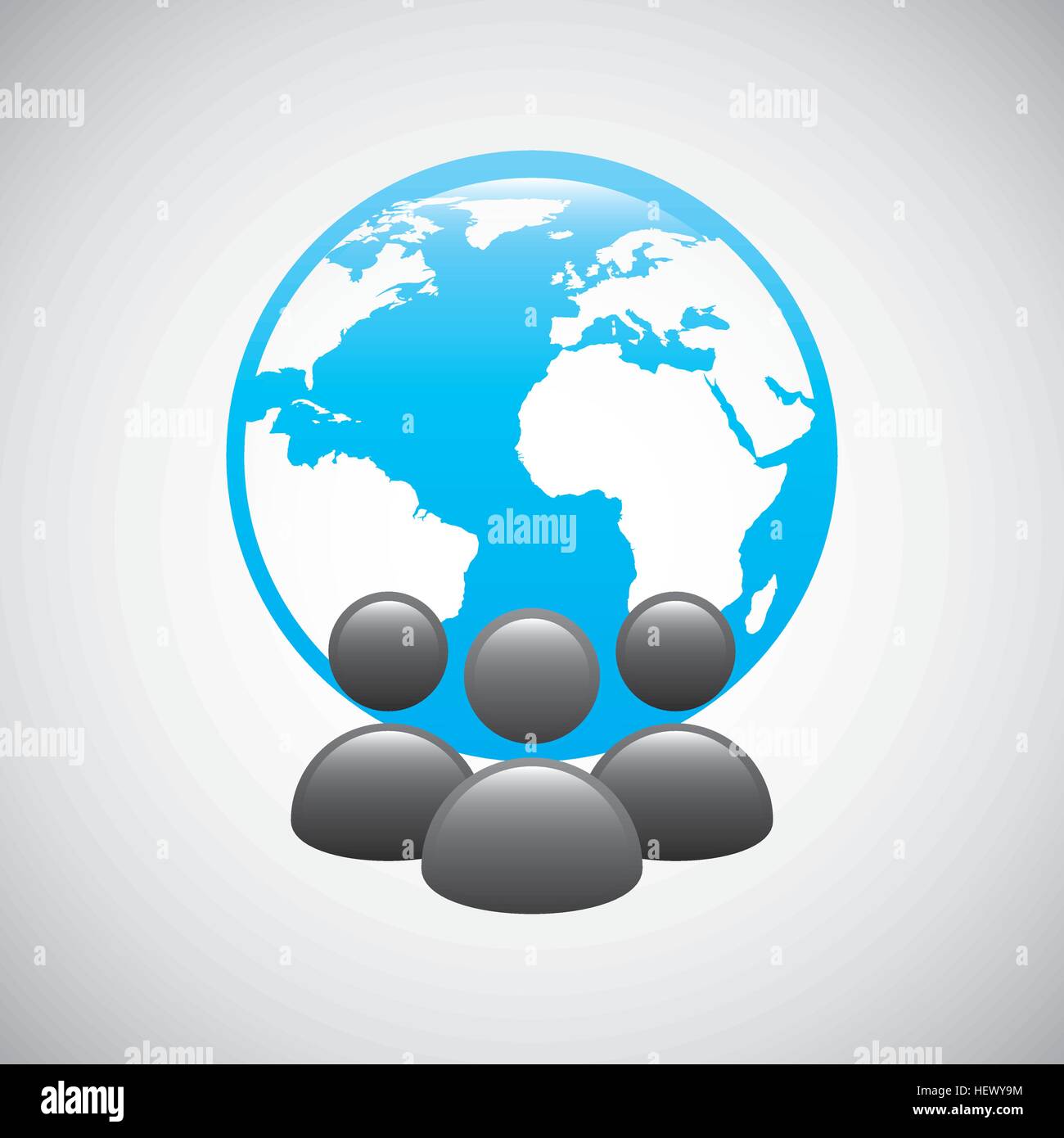 people users with earth planet icon over white background. colorful ...