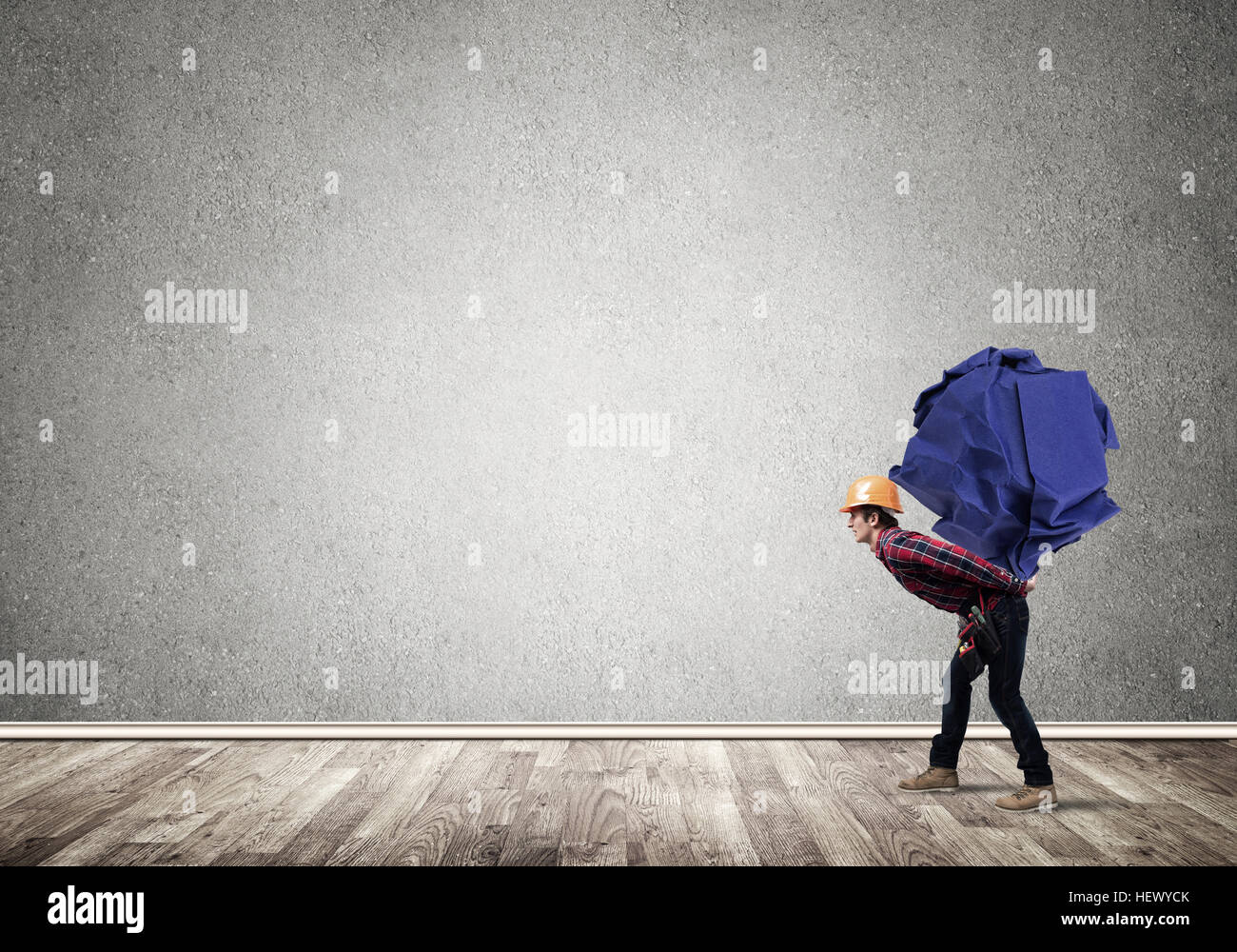 Engineer man carry load Stock Photo - Alamy