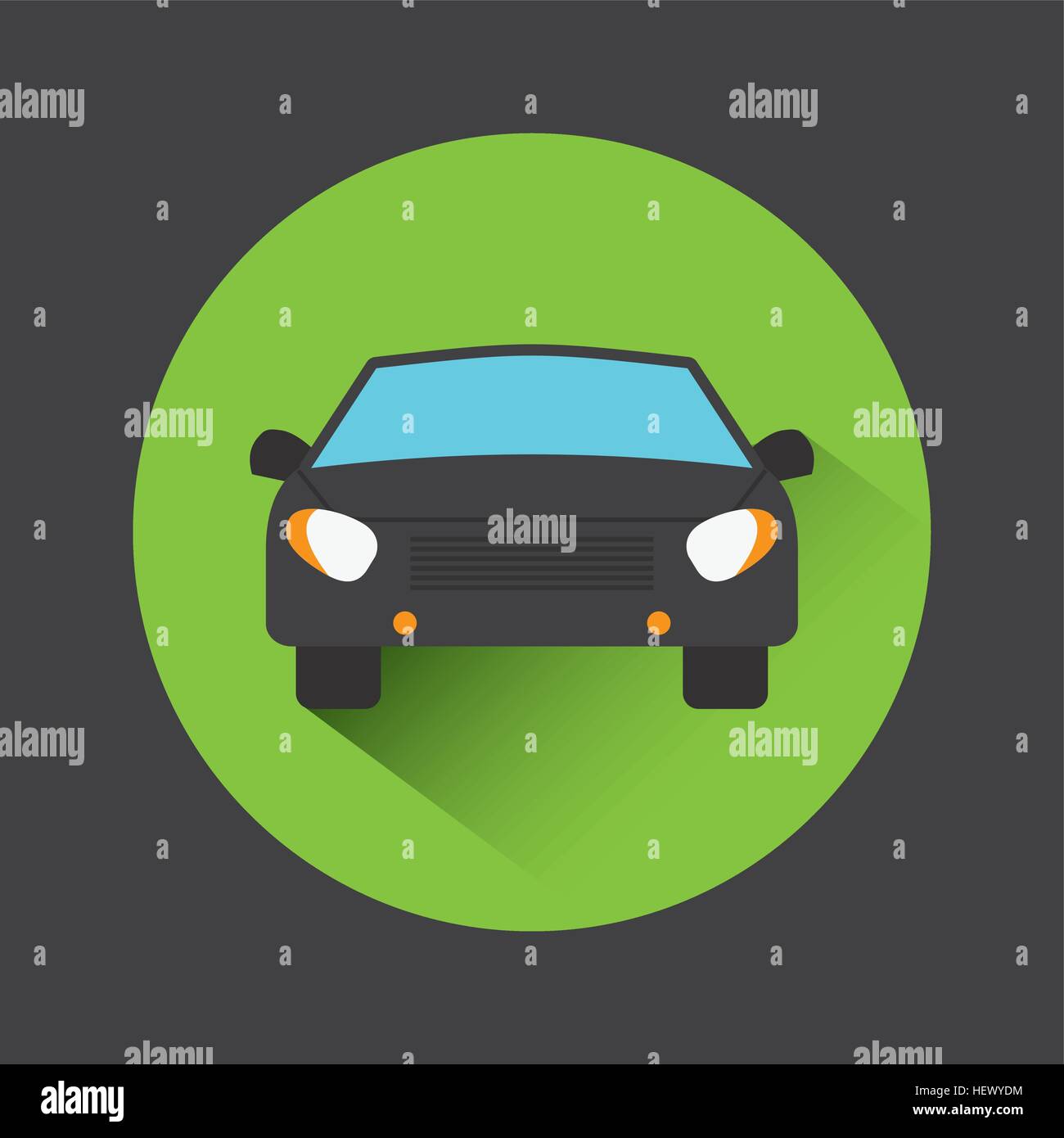 car vehicle icon inside colorful circles over balck background. vector ...
