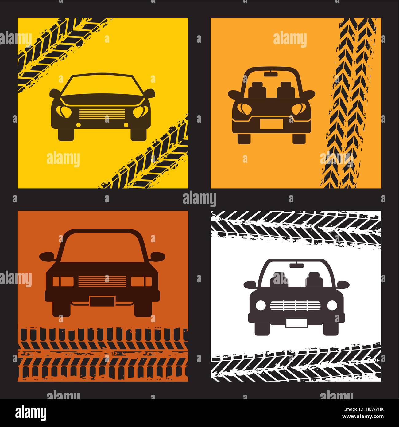 taxi cars vehicles icon on squares with wheels prints. colorful design ...