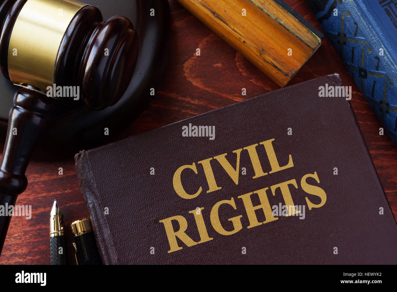 Civil Rights title on a book and gavel Stock Photo - Alamy