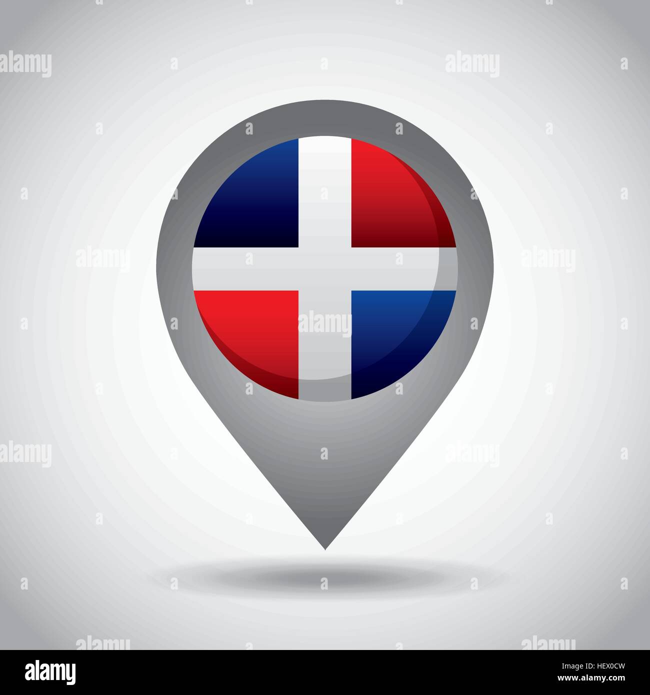 dominican republic country flag pin icon over white background ...