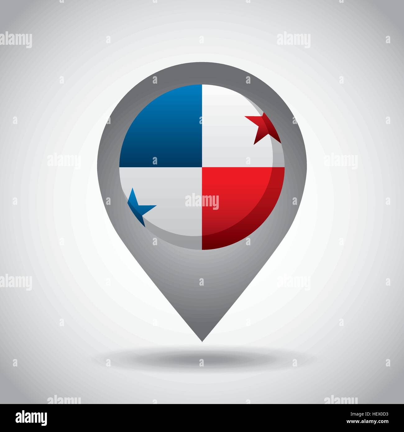 panama country flag pin icon over white background. colorful design ...
