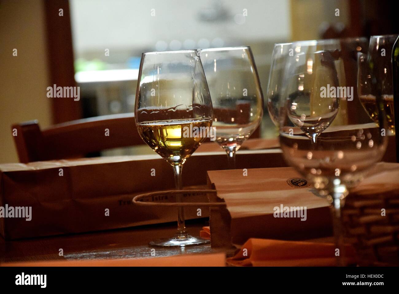 Celebration with a glass of wine Stock Photo - Alamy