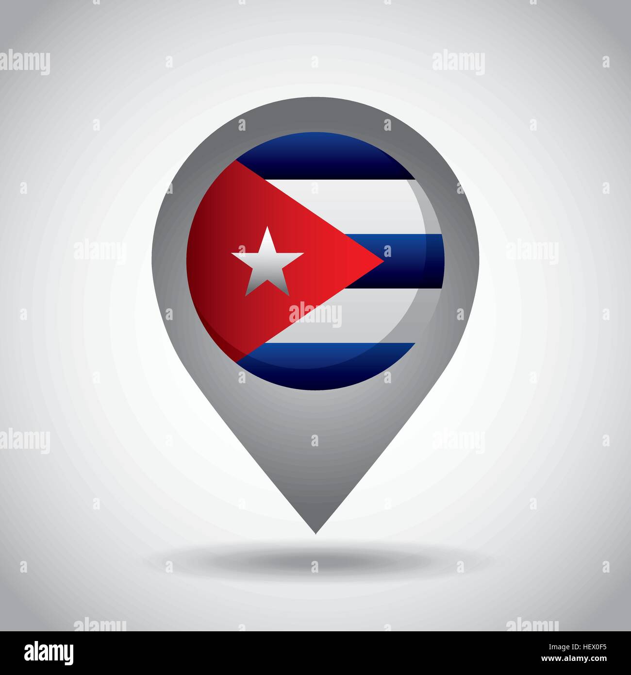cuba country flag pin icon over white background. colorful design ...