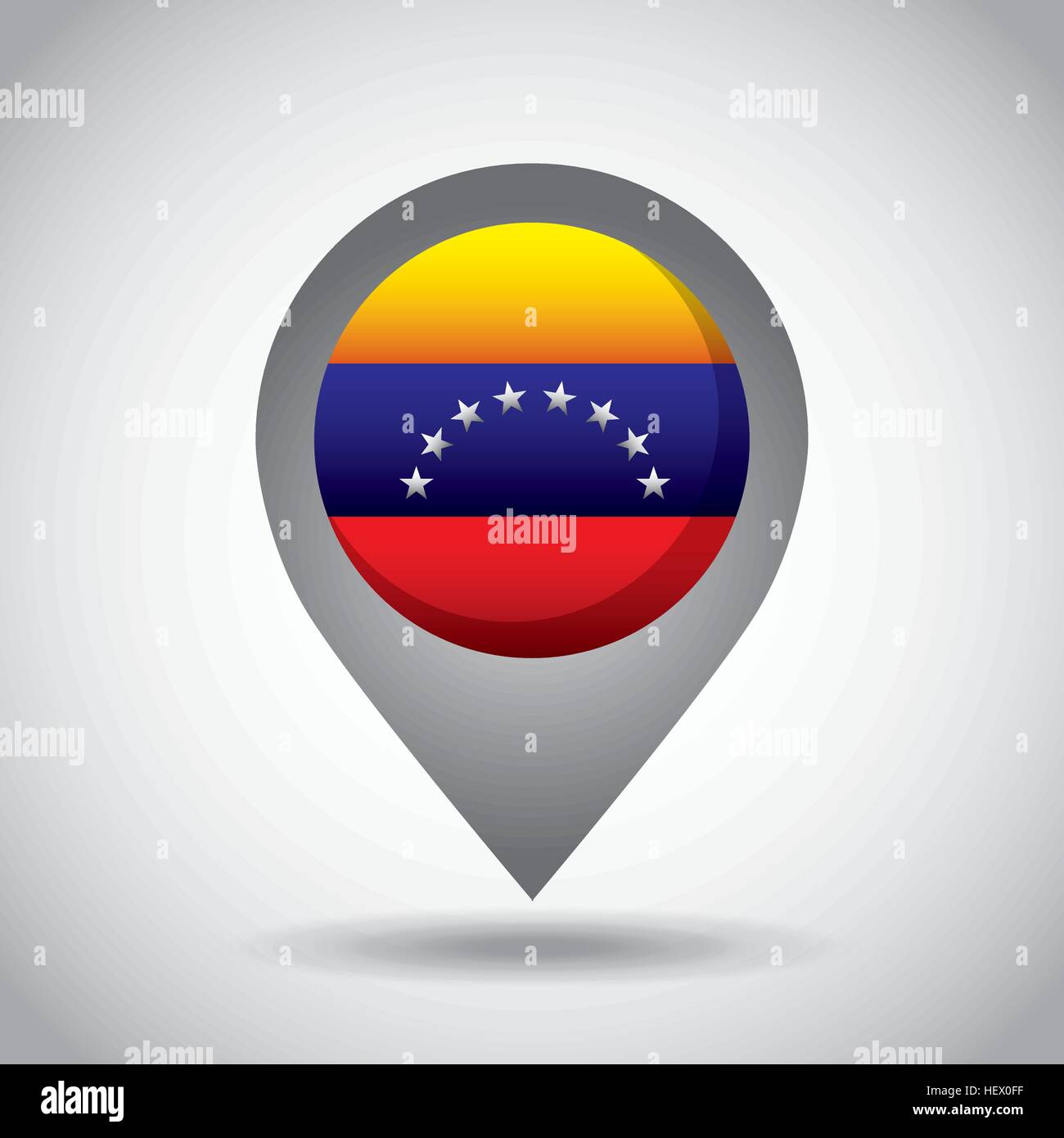 venezuela country flag pin icon over white background. colorful design ...