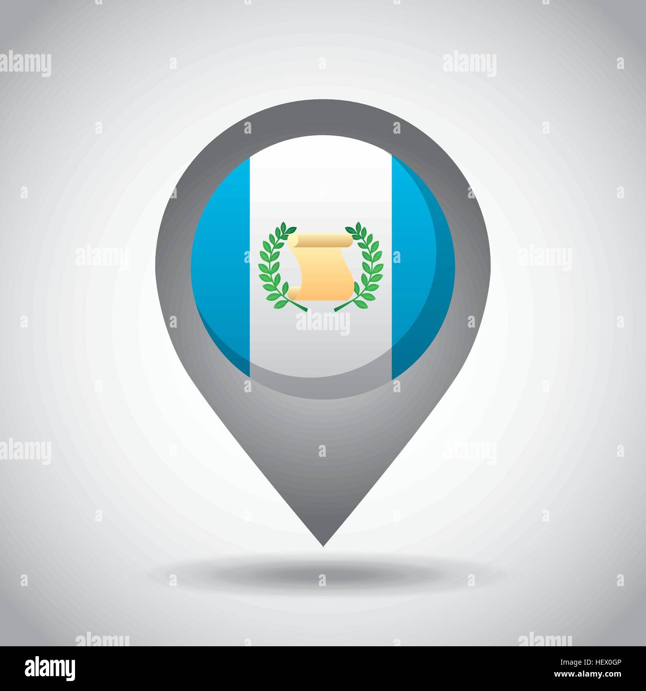 guatemala country flag pin icon over white background. colorful design ...