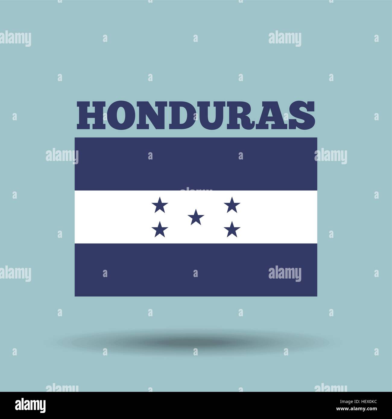 honduras country flag icon over blue background. colorful design ...