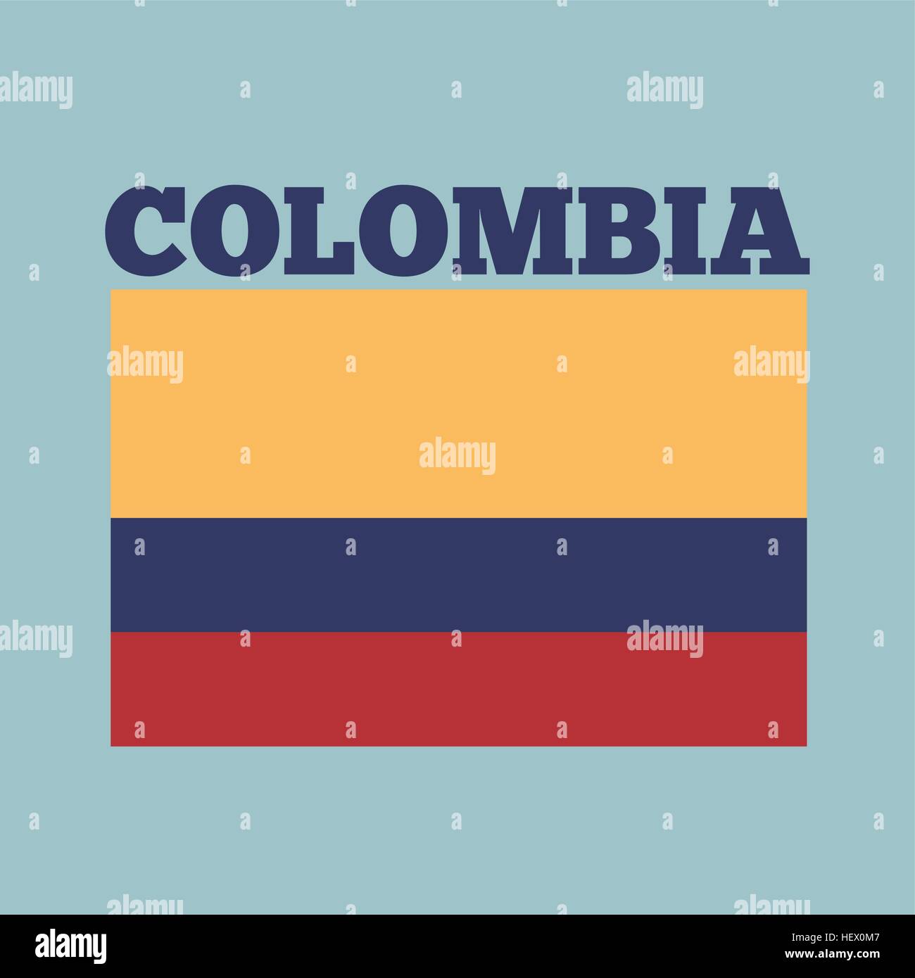 colombia country flag icon over blue background. colorful design ...