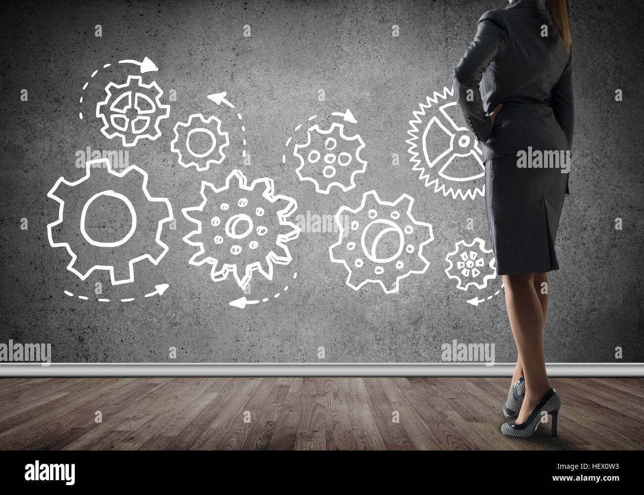 Gears mechanism as teamwork concept Stock Photo - Alamy