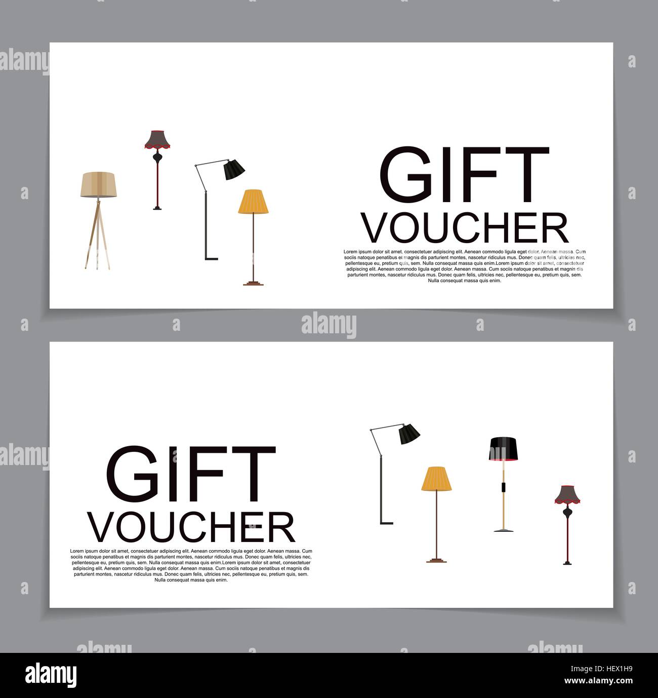 Gift Voucher Template with variation of Lamp Discount Coupon. Ve Stock ...