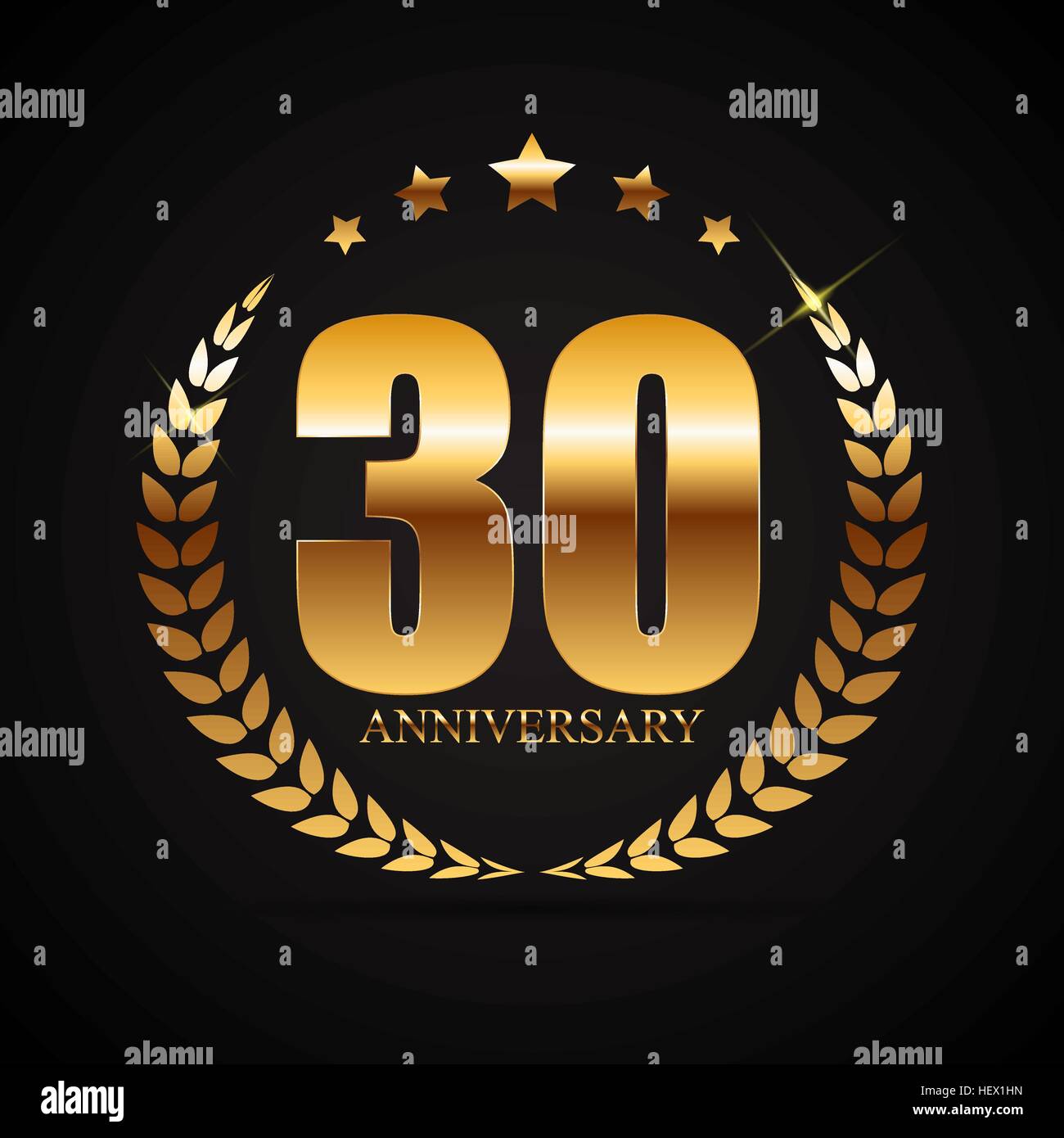 Template Logo 30 Years Anniversary Vector Illustration Stock Vector ...