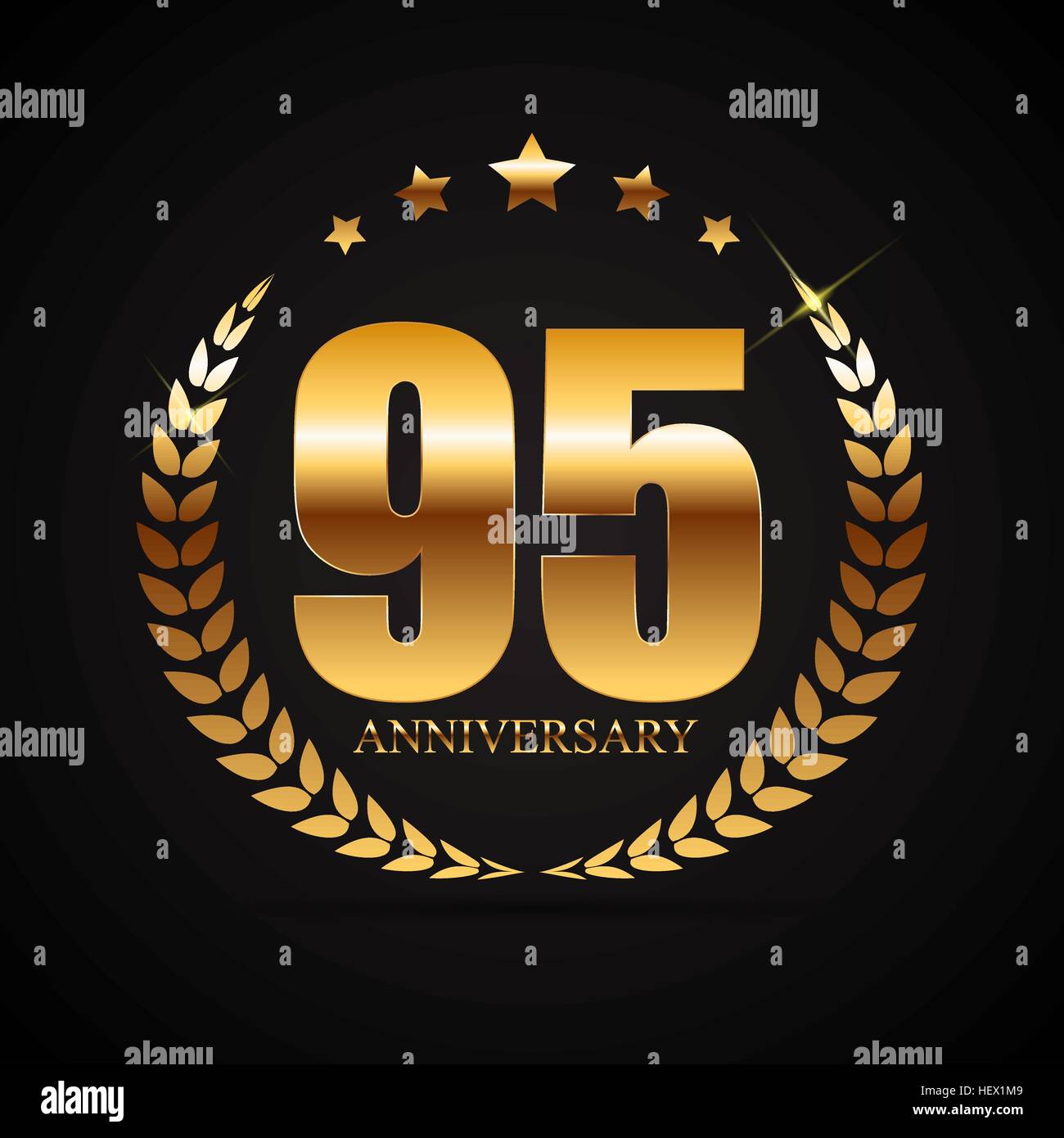 Template Logo 95 Years Anniversary Vector Illustration Stock Vector ...