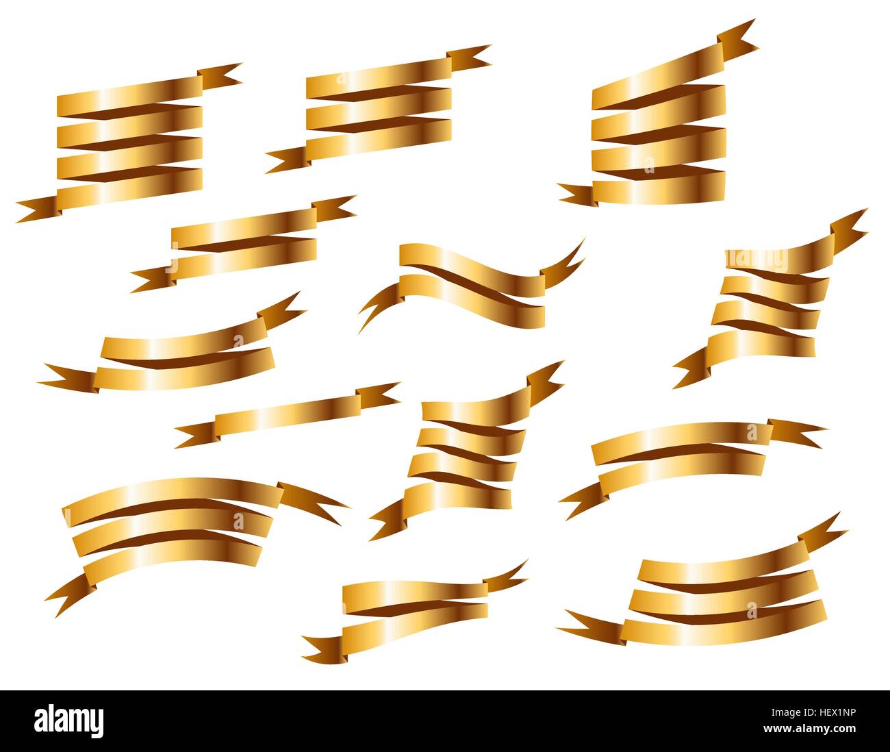 Golden ribbons hi-res stock photography and images - Alamy
