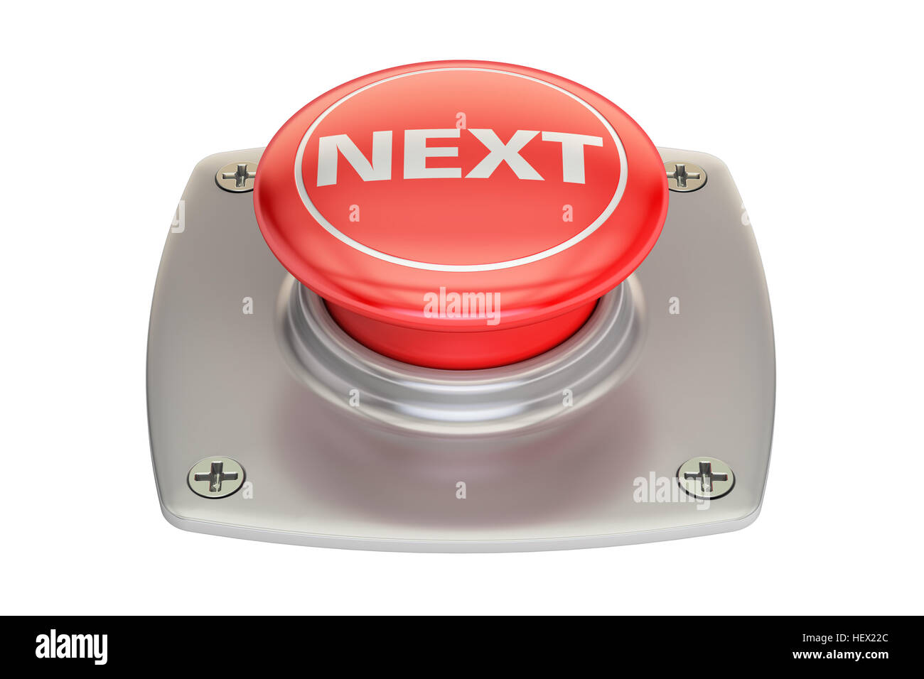 Next Red button, 3D rendering isolated on white background Stock Photo ...