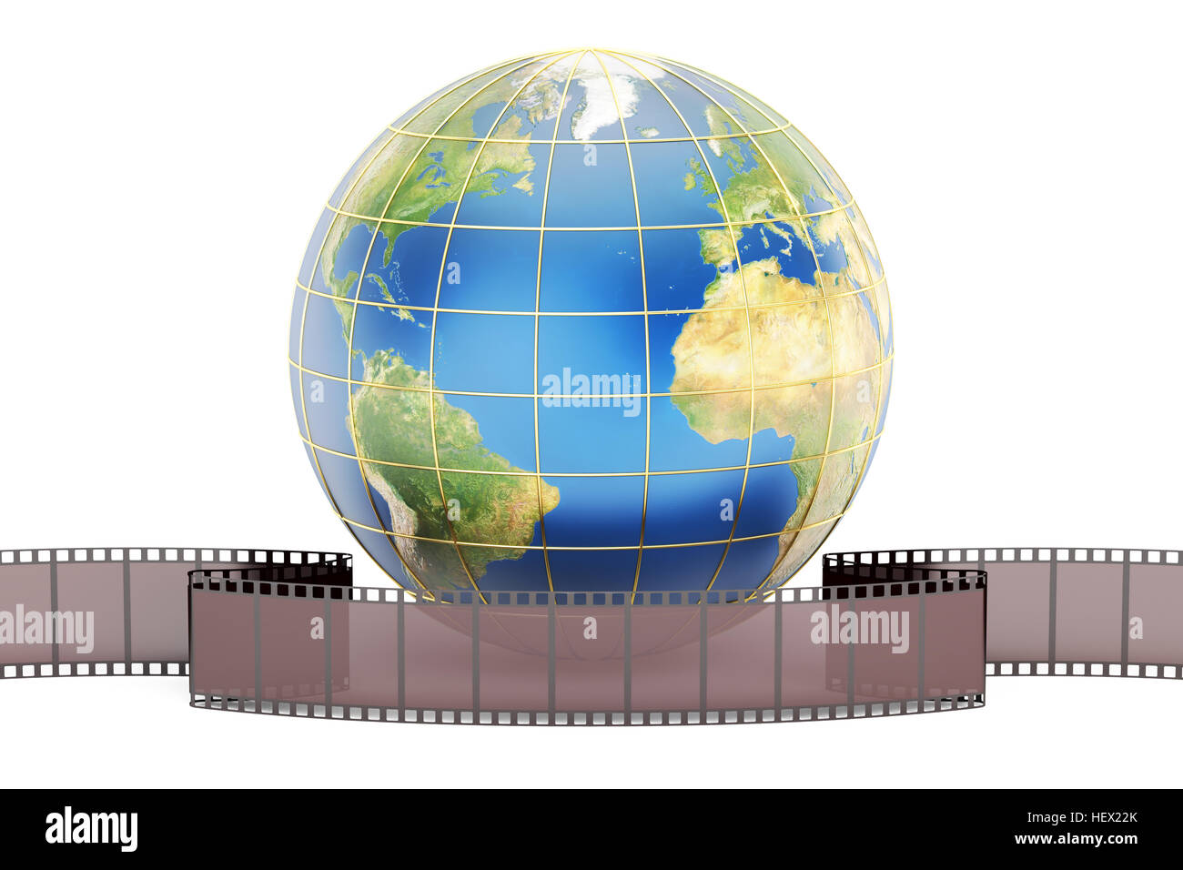 world cinema concept, 3D rendering isolated on white background Stock ...