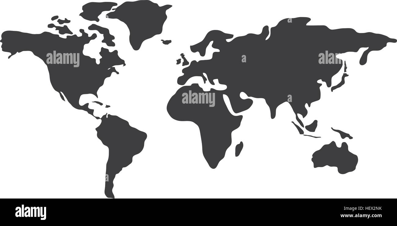 world map silhouette Stock Vector Image & Art - Alamy