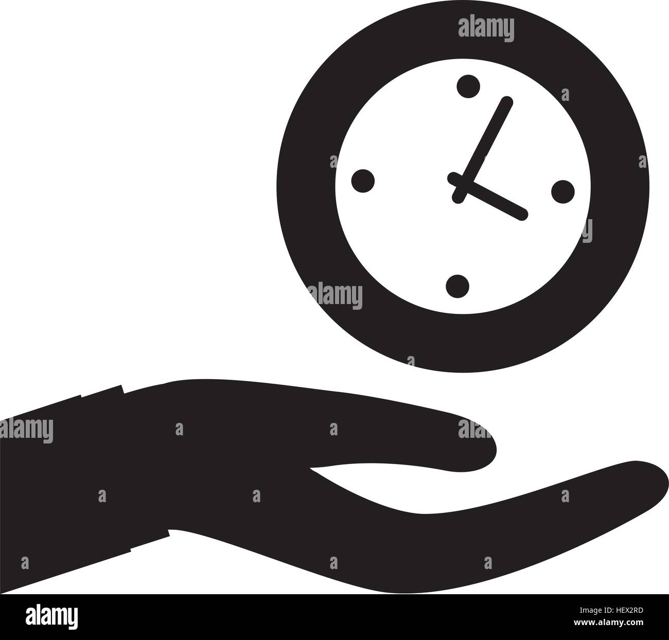 Hand with clock Stock Vector Image & Art - Alamy
