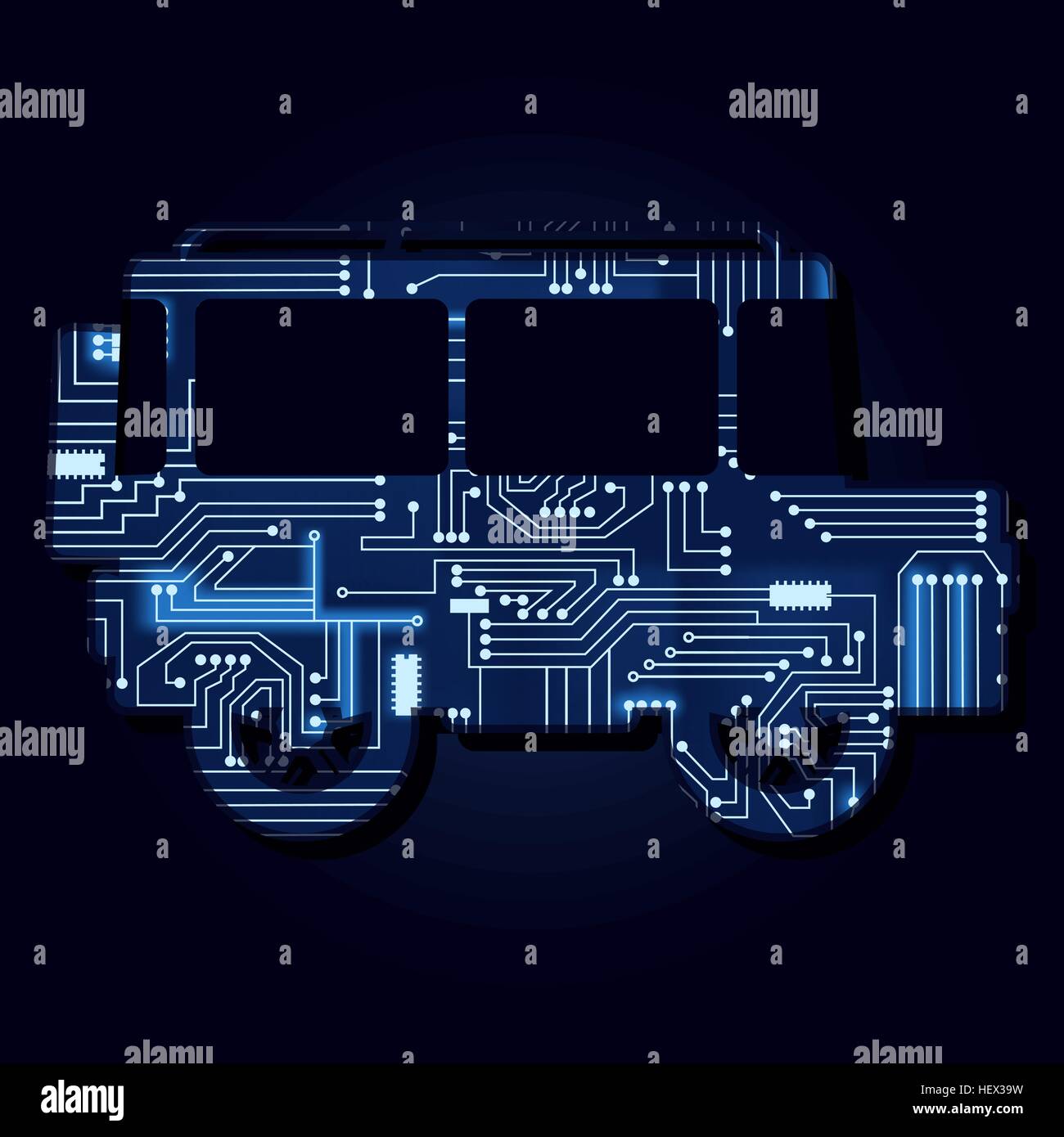 Car 4x4 with a technological electronics circuit Stock Vector Image ...