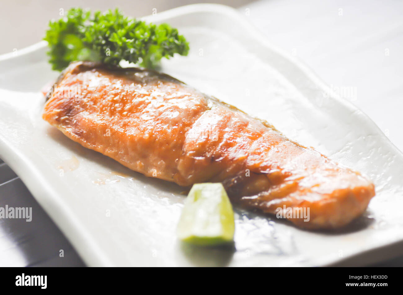 grilled salmon,salmon or Yaki Sake (Japanese food Stock Photo - Alamy