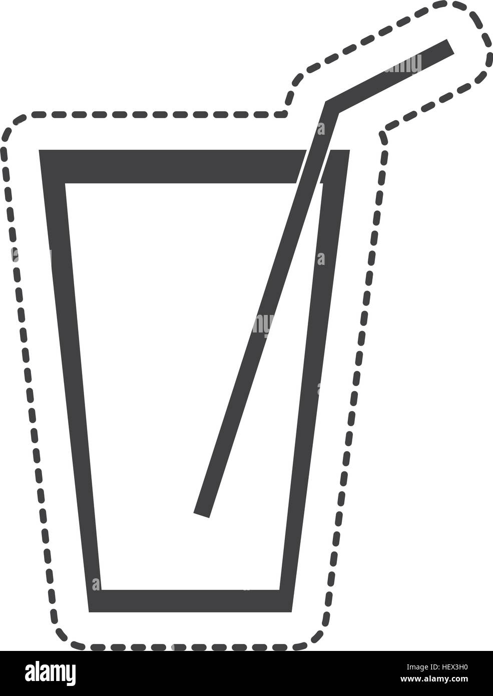 water glass with straw drawing vector illustration design Stock Vector ...