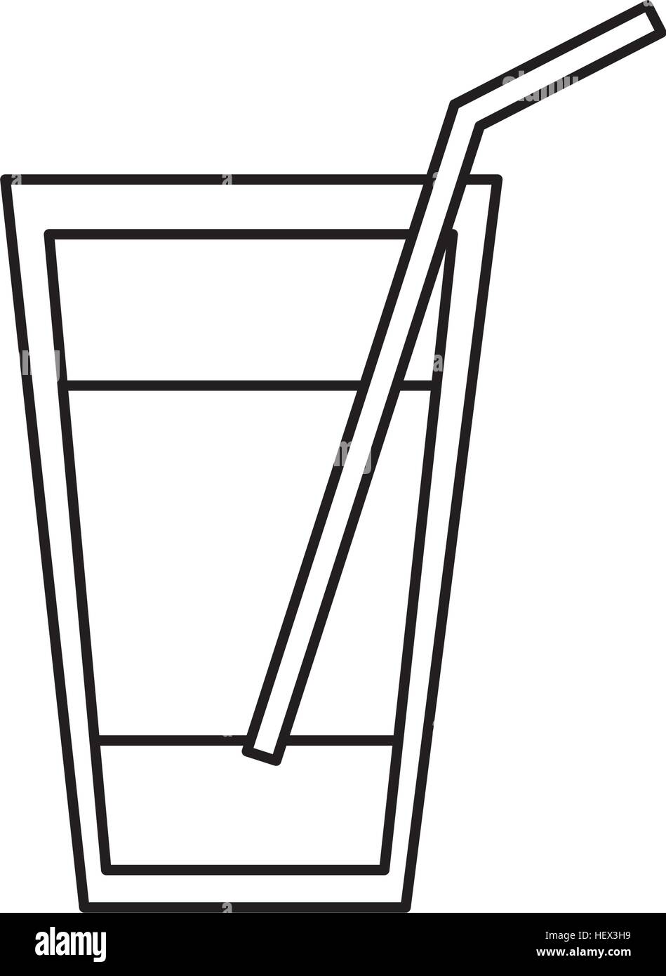 water glass with straw drawing vector illustration design Stock Vector Image & Art - Alamy