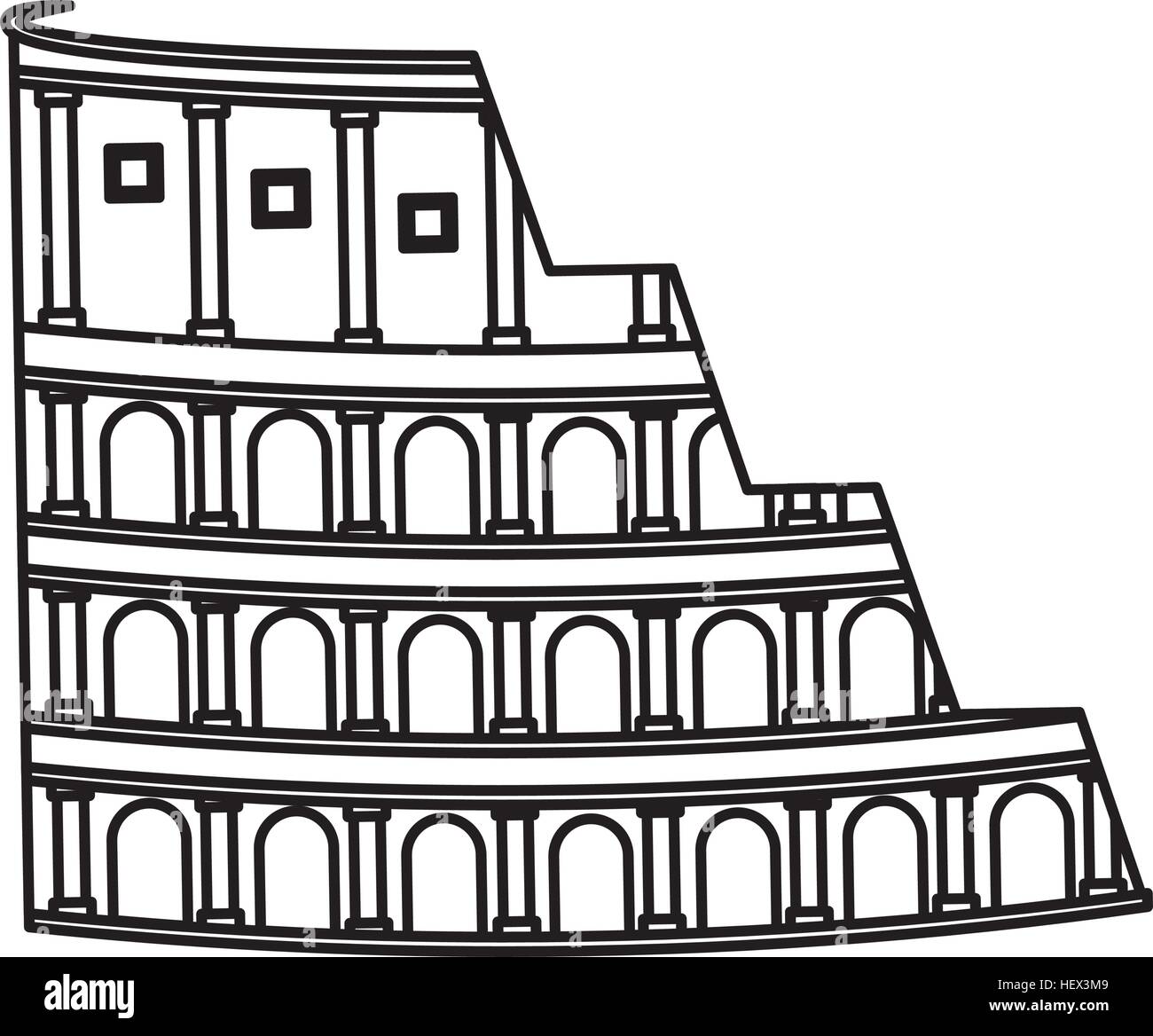 coliseum roman isolated icon vector illustration design Stock Vector ...