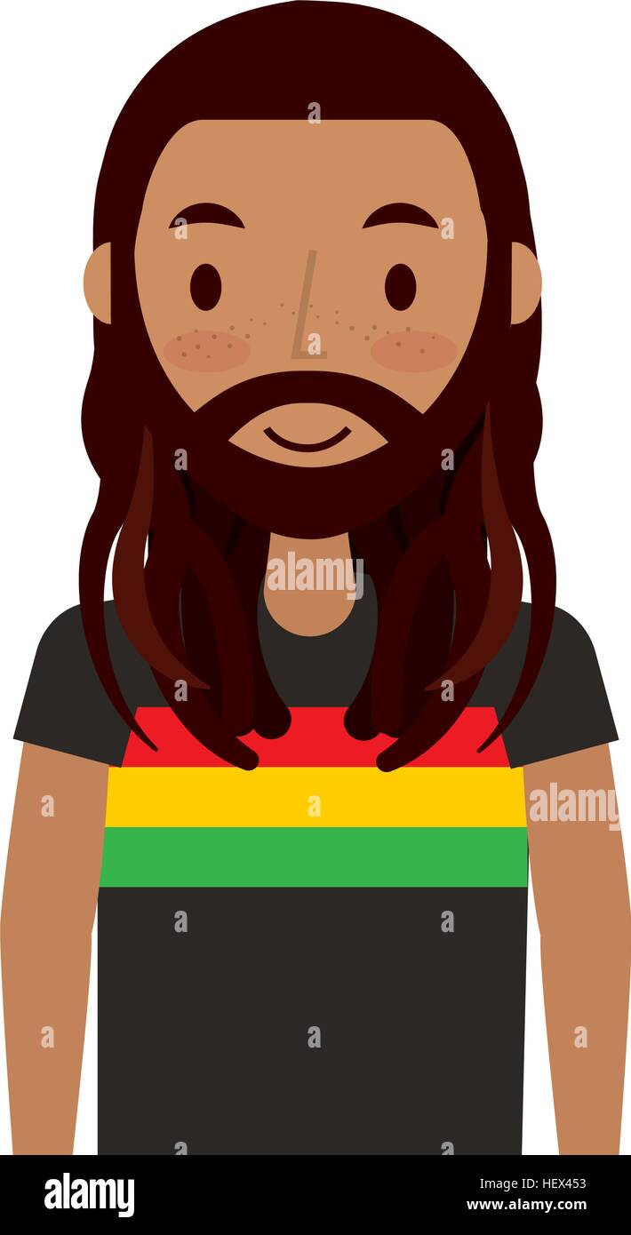 Cartoon Rastaman Face