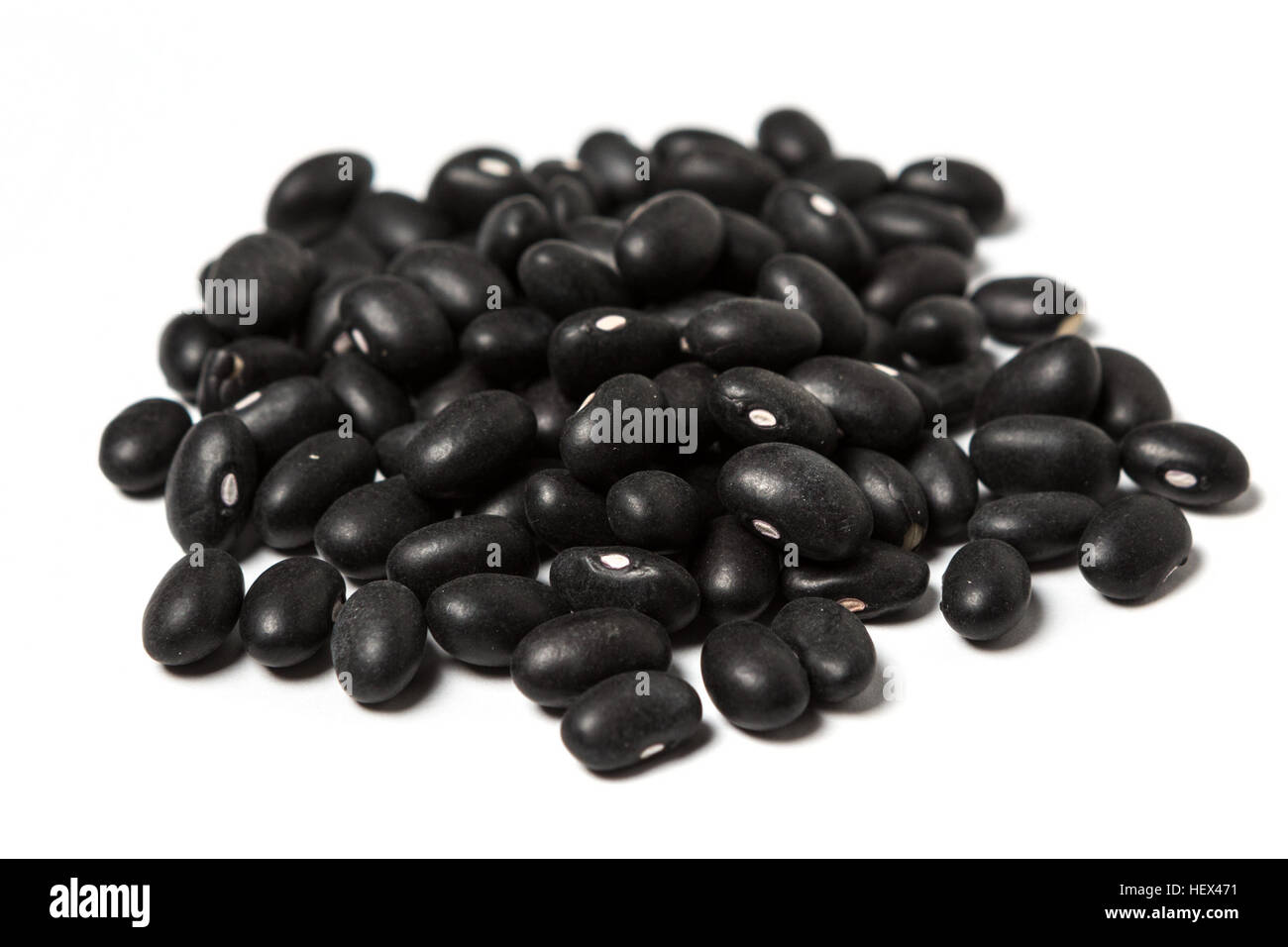 Black turtle bean isolated on white background Stock Photo - Alamy