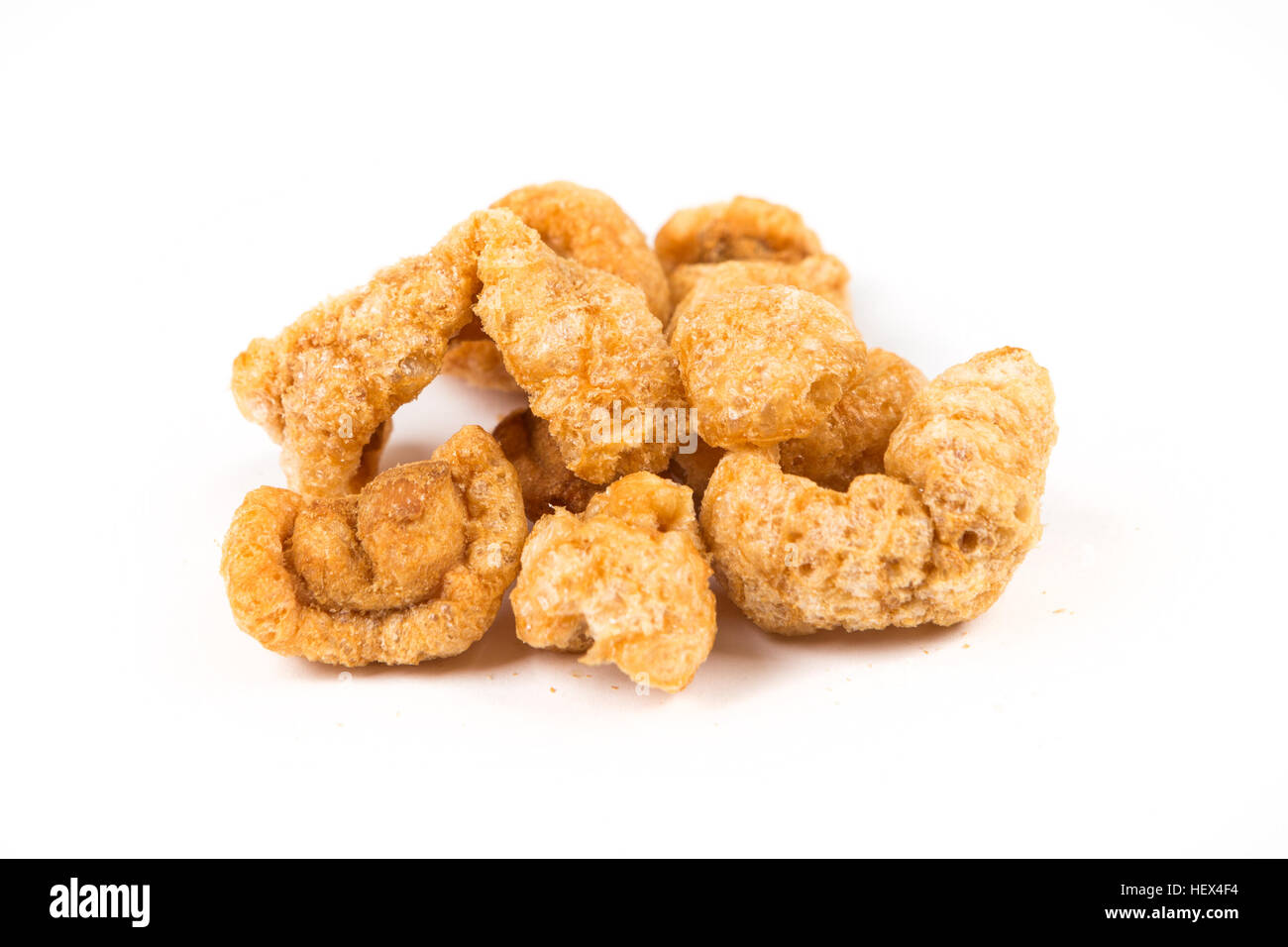 Pork rinds isolated on white background Stock Photo - Alamy