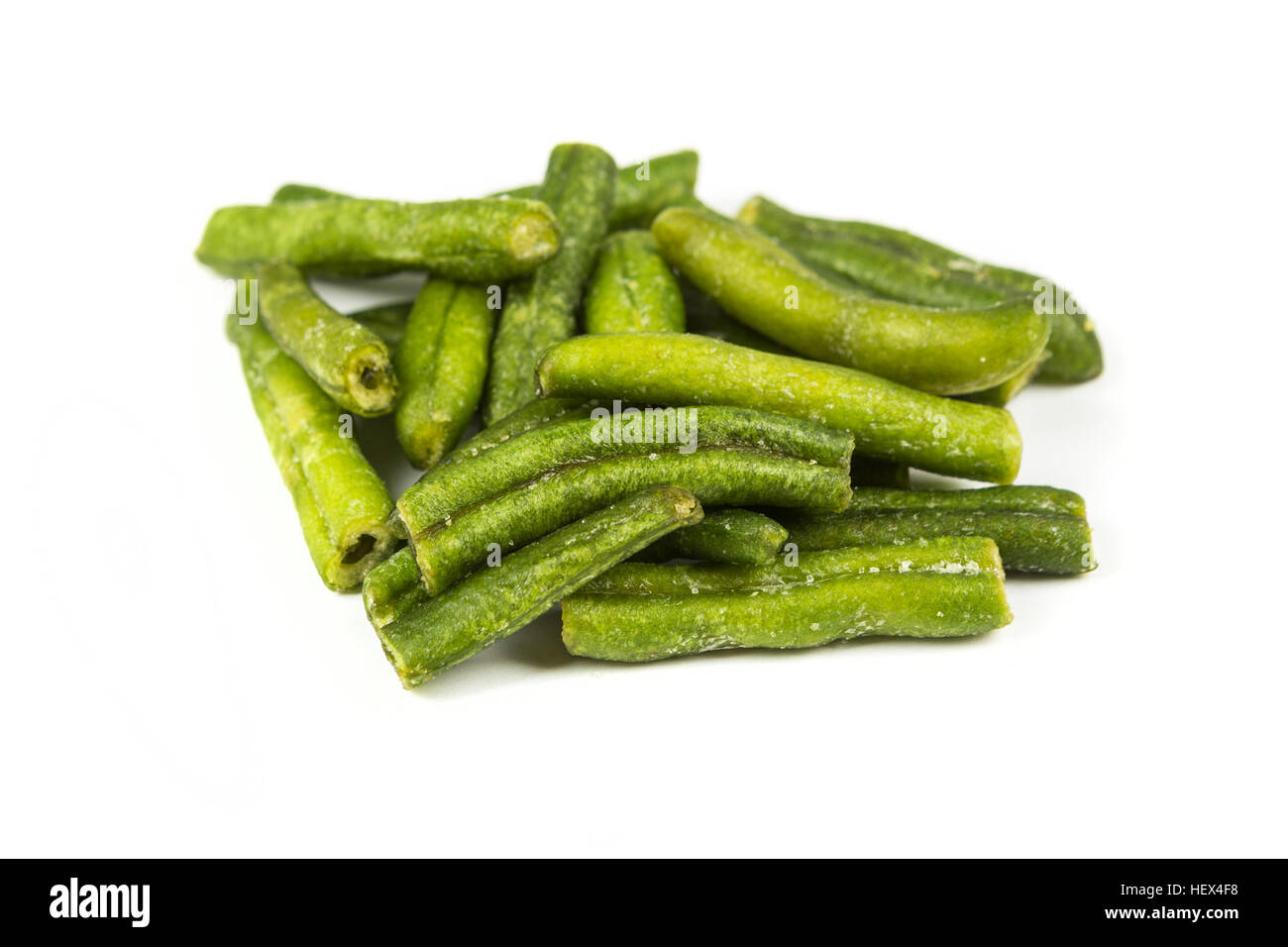 Dried green beans isolated on white background Stock Photo - Alamy