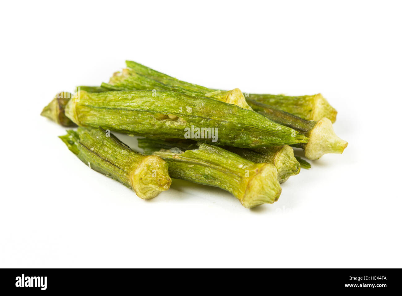 Dried okra isolated on white background Stock Photo - Alamy